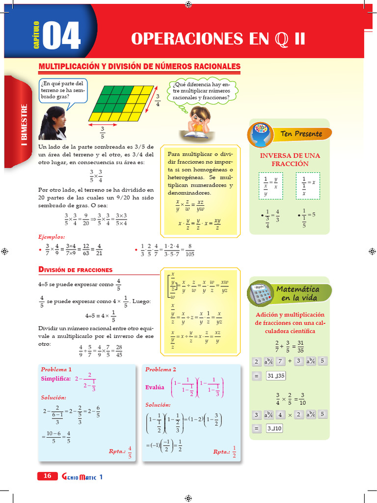 4 Operaciones en Q Ii | PDF | Multiplicación | Número racional