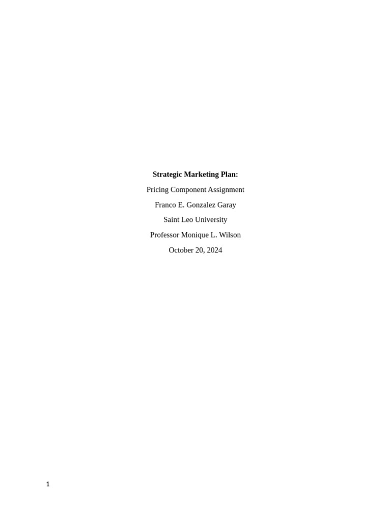 Pricing Component Assignment | PDF | Pricing | Business Economics