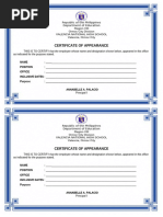 Certificate of Appearance-Template | PDF
