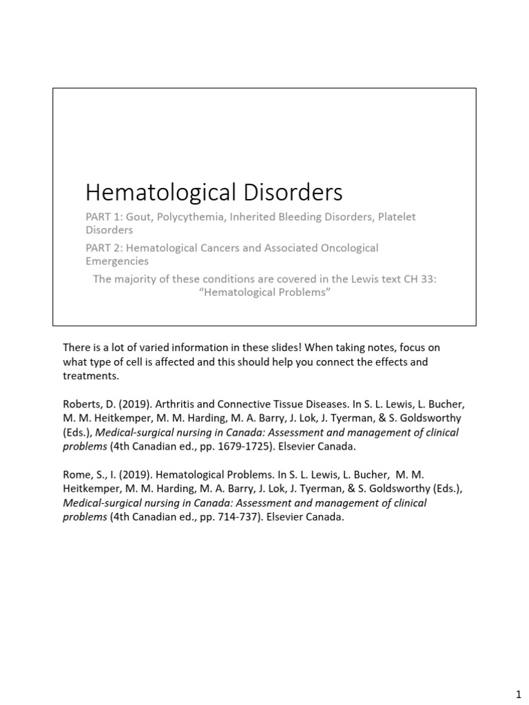 Passpoint - Hematological Notes Pages | PDF | Gout | Hematopoietic Stem ...