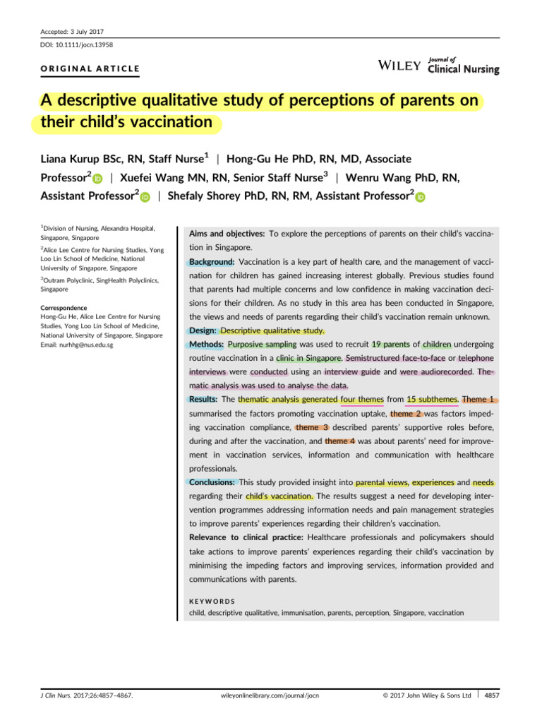 A Descriptive Qualitative Study of Perceptions of Parents On Child ...