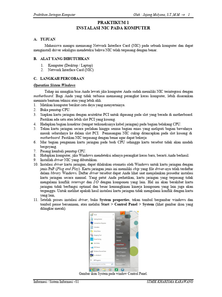 Modul 1 Kartu Jaringan Atau NIC | PDF