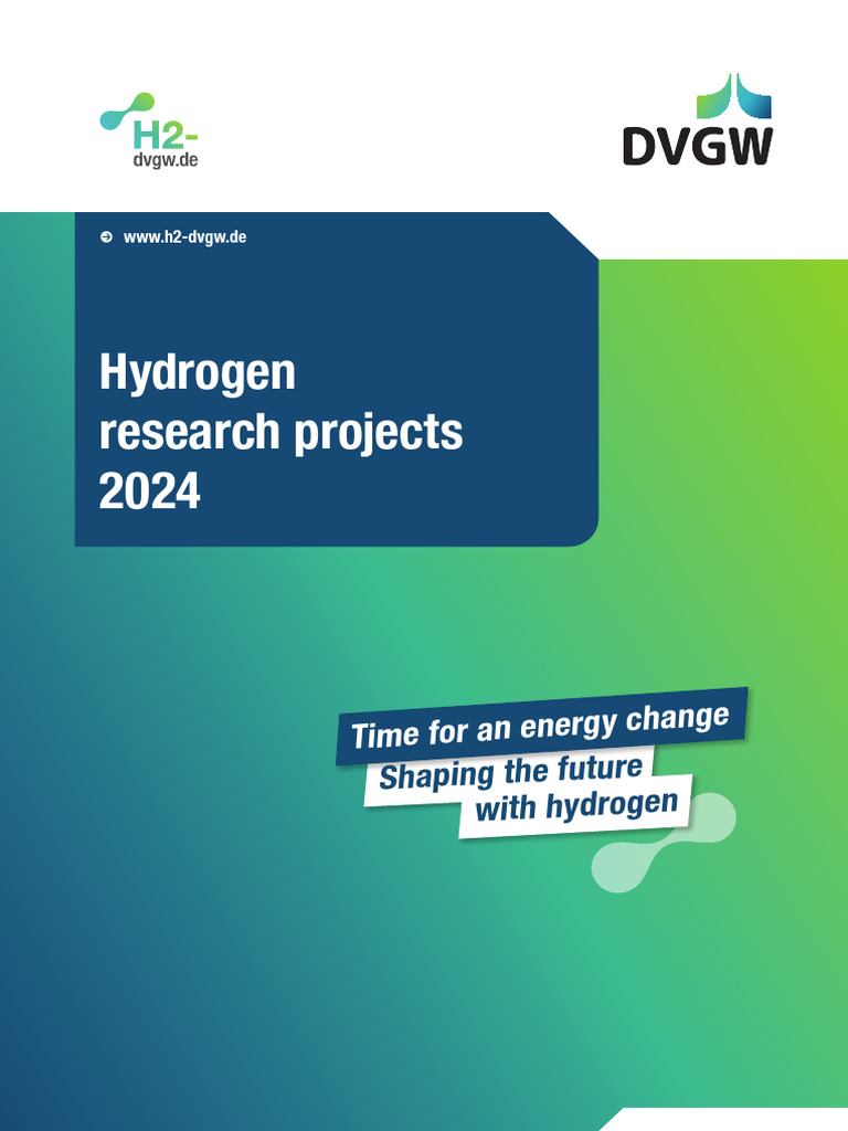 Wasserstoff Forschungsprojekte DVGW 2024 Engl | PDF | Hydrogen | Methanol