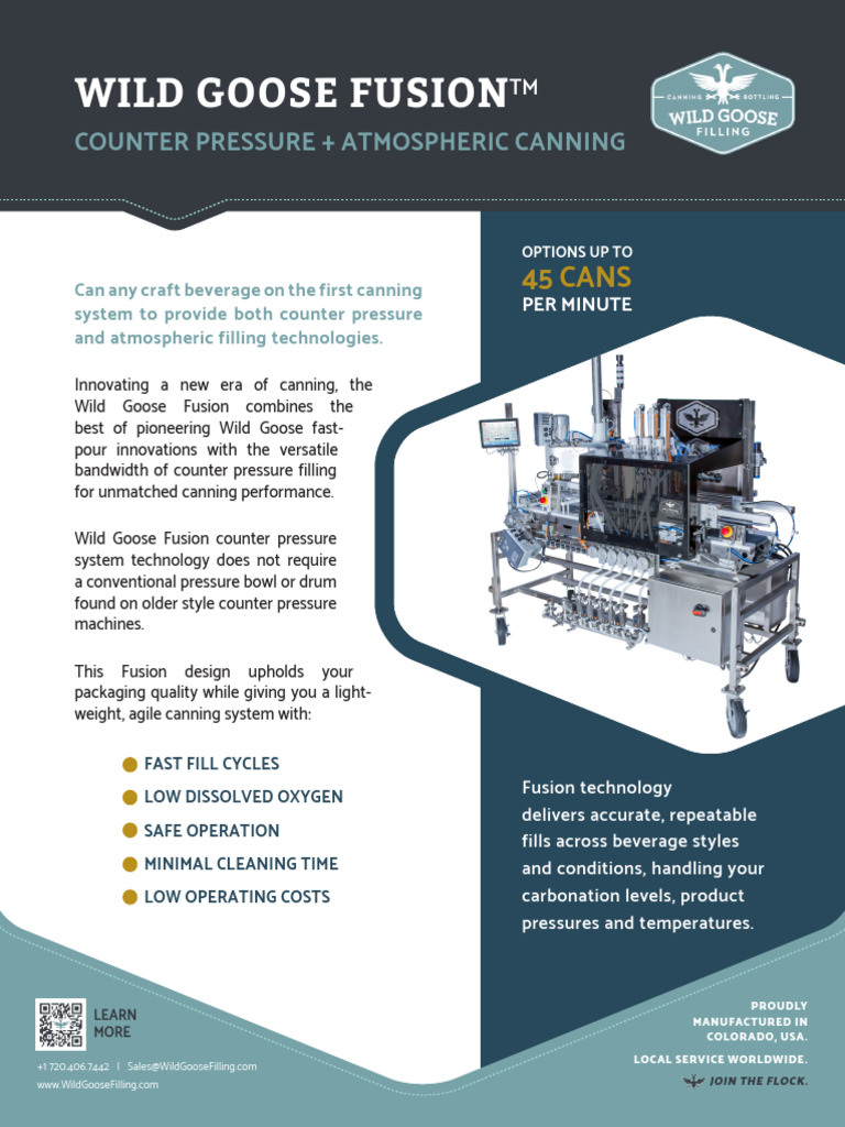 WGF-Spec-Sheet Fusion Digital | PDF | Drink | Canning