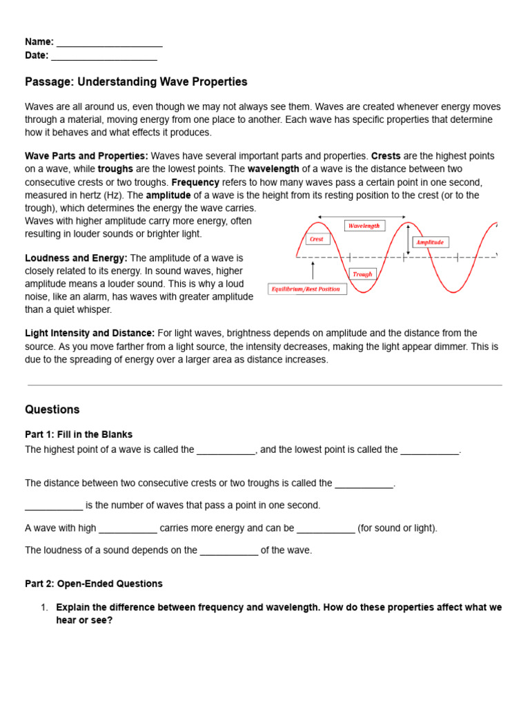 Understanding Wave Properties | PDF | Waves | Amplitude