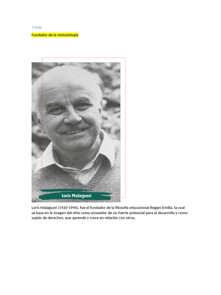 Trabajo de Reggio Emilia PDF | PDF | Aprendizaje | Pedagogía