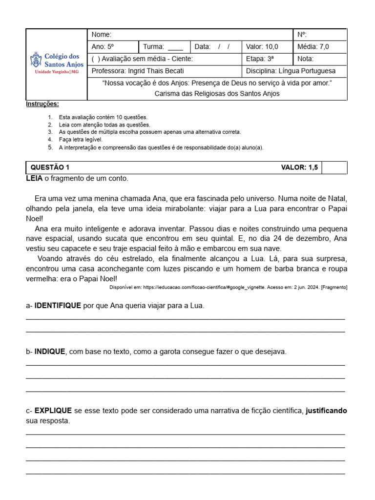 2 Chamada - Av 1 - Língua Portuguesa - 3 Etapa | PDF | Publicidade | Propagandismo