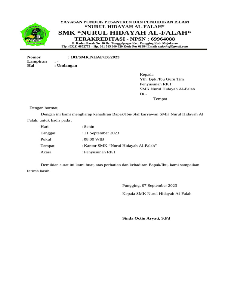 Undangan Penyusunan RKT | PDF