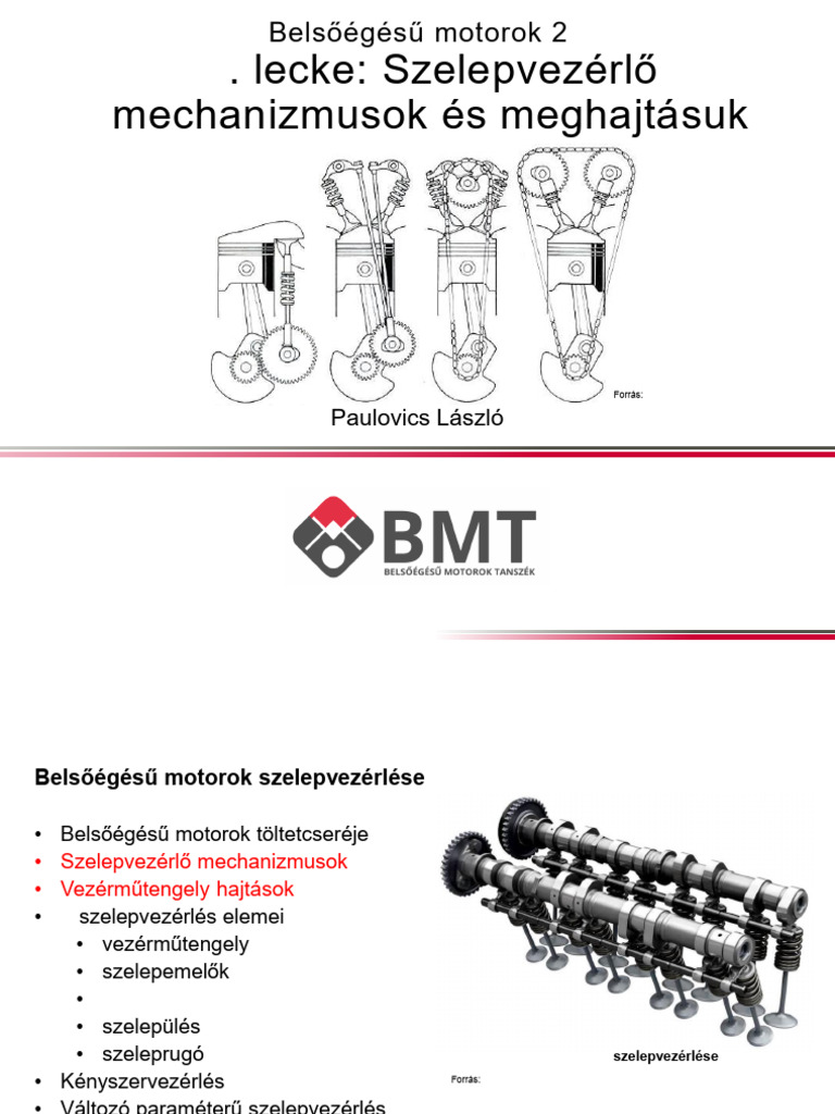 BM2 Lecke 02 - SzelepvezÃ©rlÅ Mechanizmusok Ã©s Meghajtã¡suk 2019-01-22 | PDF