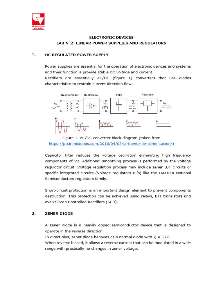 Lab2 2024 2 Fuentes Regulac | PDF | Diode | P–N Junction