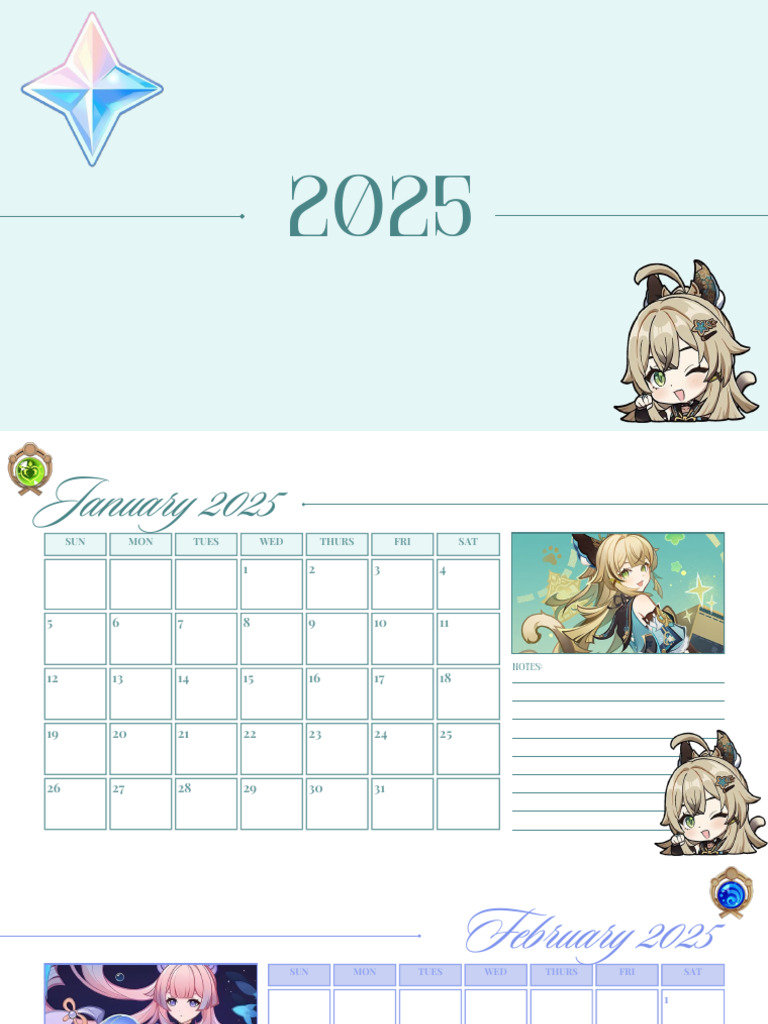 Genshin Impact Calendar 2025 | PDF