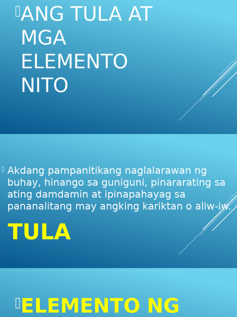 Tula at Elemento Nito | PDF