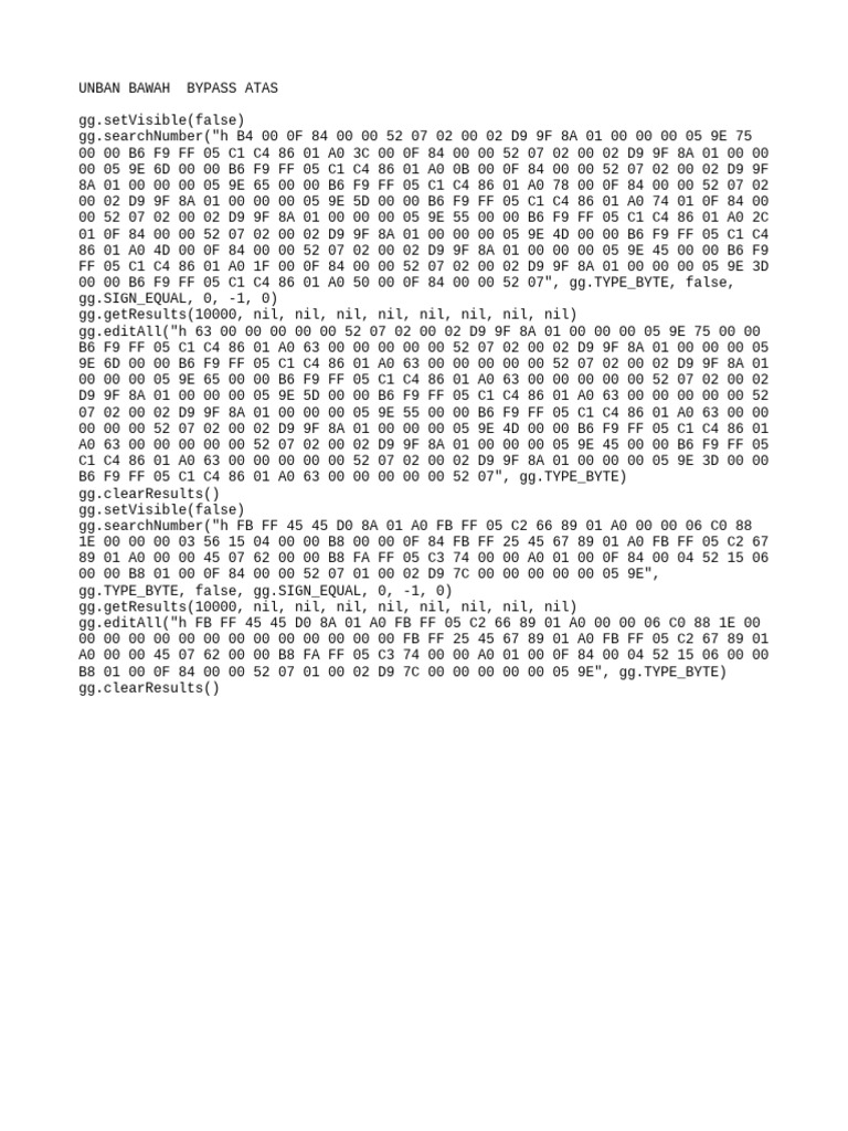 UNBAN ALL CODE + BYPASS | PDF