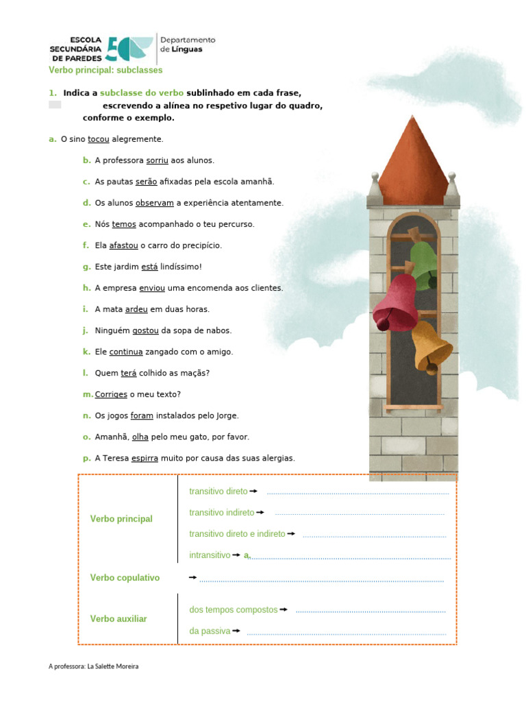 Subclasses De Verbos Em Frases Pdf