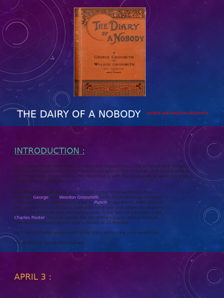 The Dairy of A Nobody: George and Weedon Grossmith | PDF