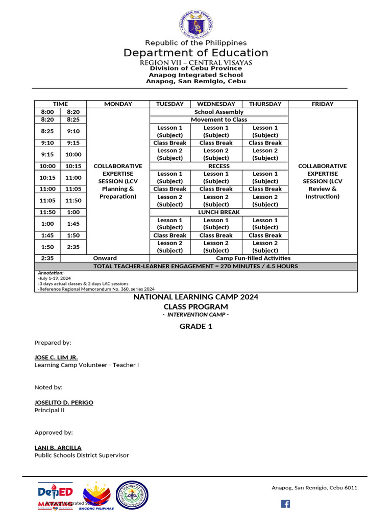 NLC 2024 CLass Program | PDF | Behavior Modification | Learning