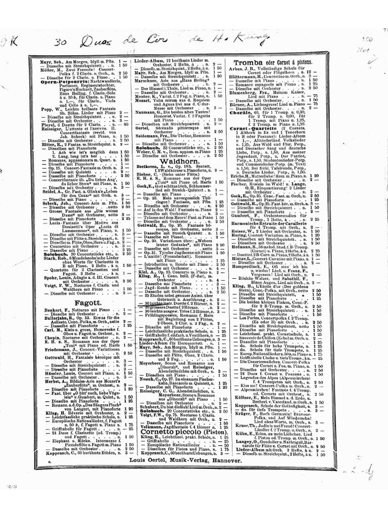 30 Duets For Horn H.Kling | PDF