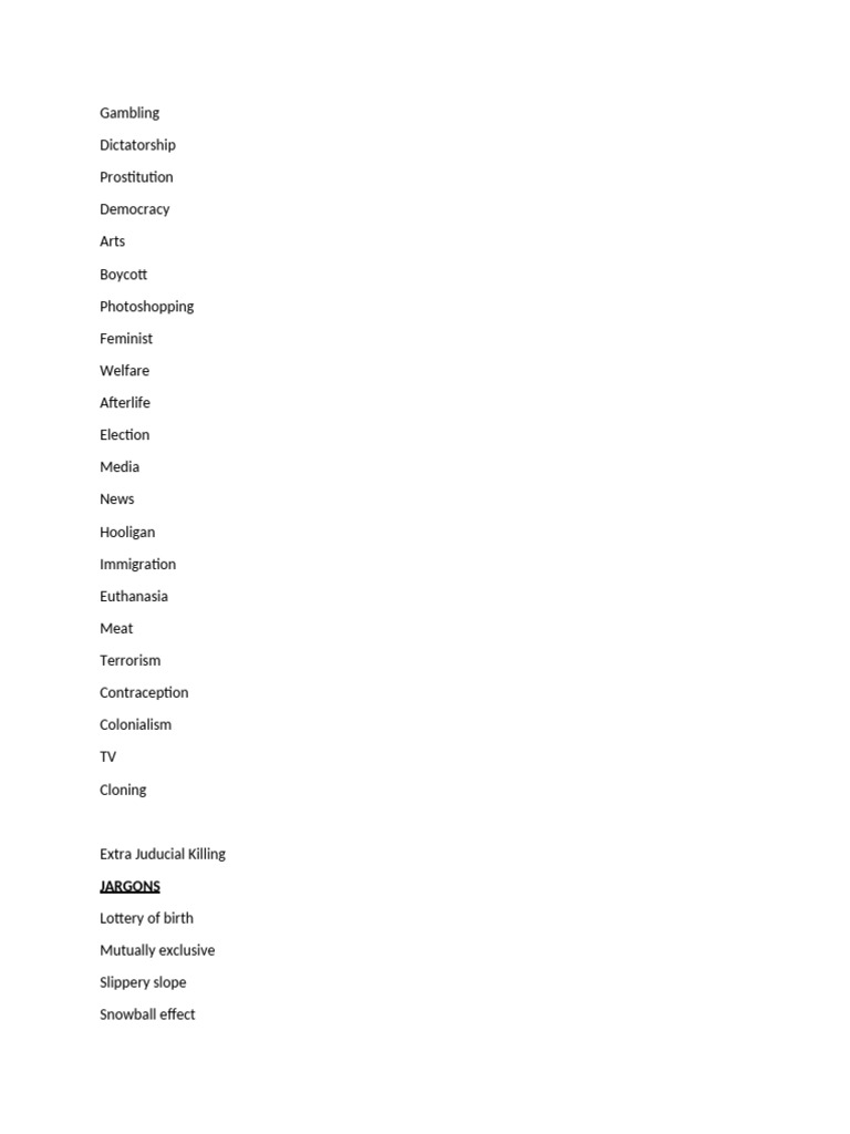 Debate Topics | PDF | Social Science | Mystery, Thriller & Crime Fiction