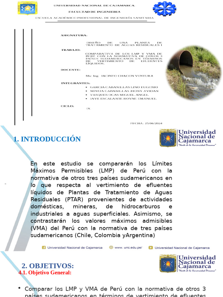 Comparativa LMP y VMA en Sudamérica | PDF | Contaminación | La ...