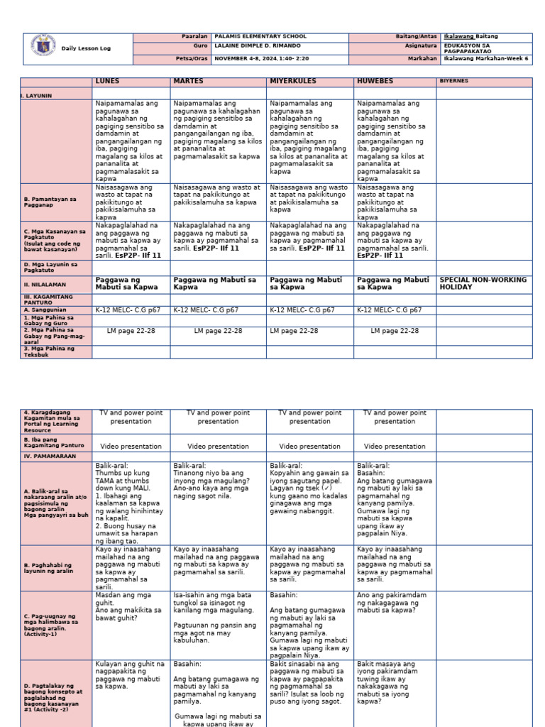 Q2-Week6-Dll Esp 2 | PDF
