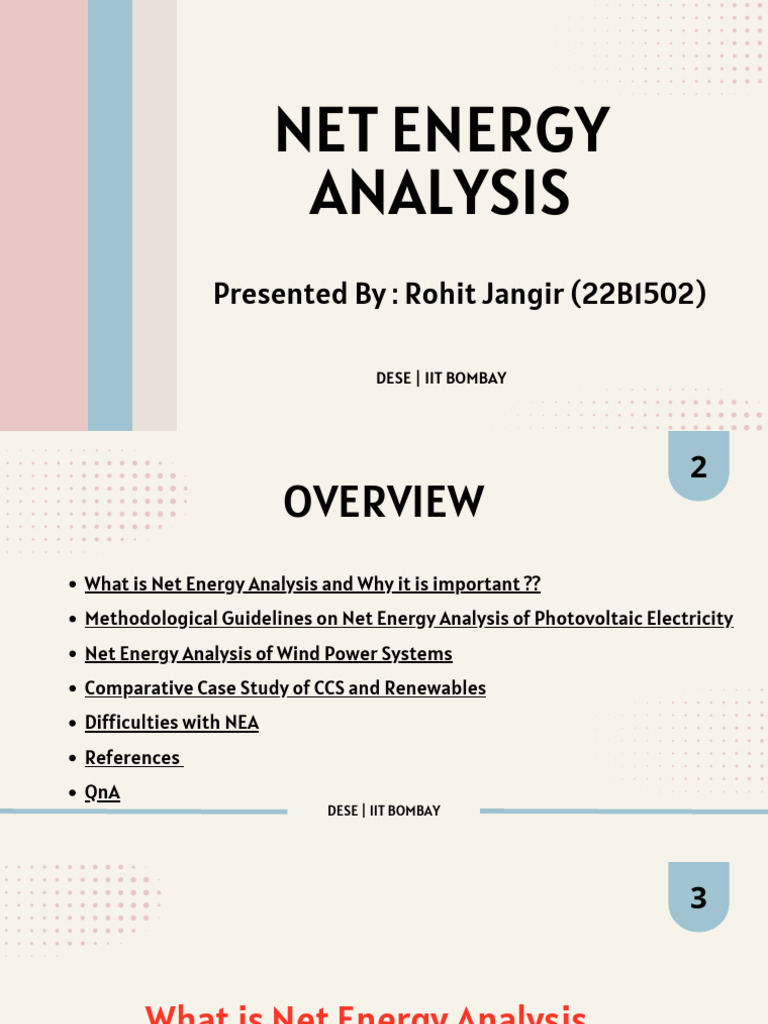 22B1502 - Rohit - NET ENERGY ANALYSIS - Presentation | PDF | Photovoltaics | Input–Output Model