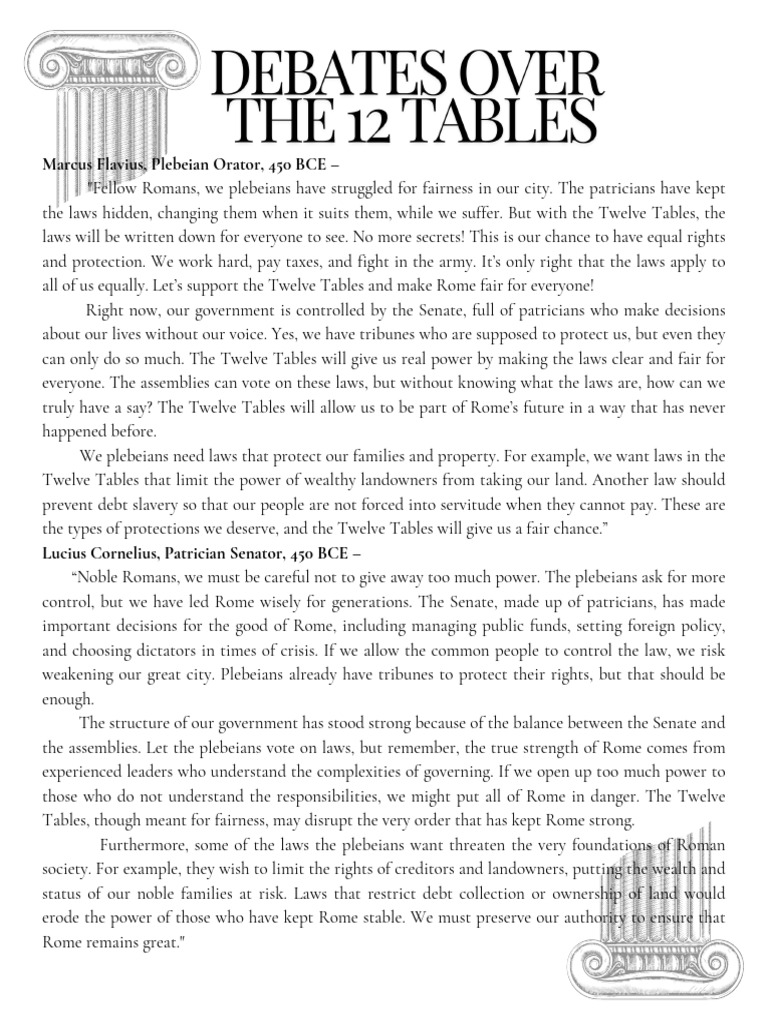 Plebeian Rights and the Twelve Tables | PDF | Ancient Rome | Roman Republic