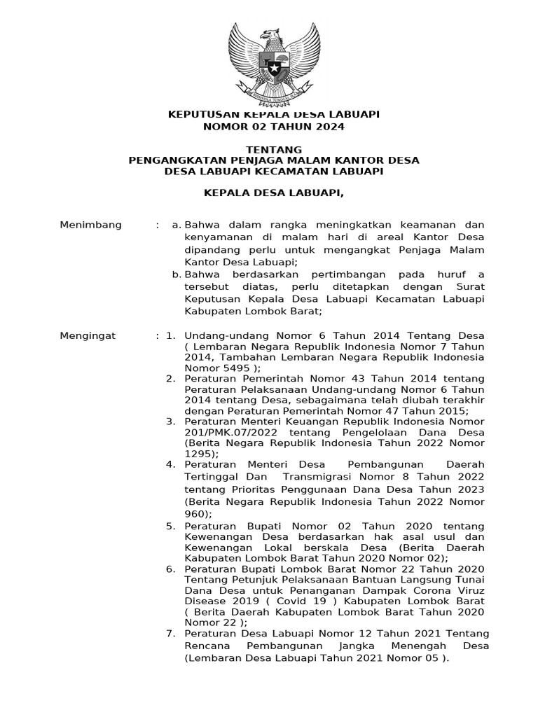 SK Penjaga 2024 | PDF