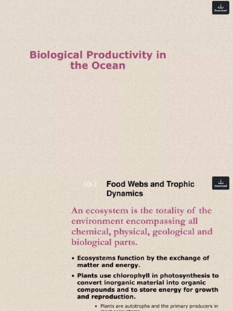 CL-5 - Biological Productivity in The Ocean | PDF