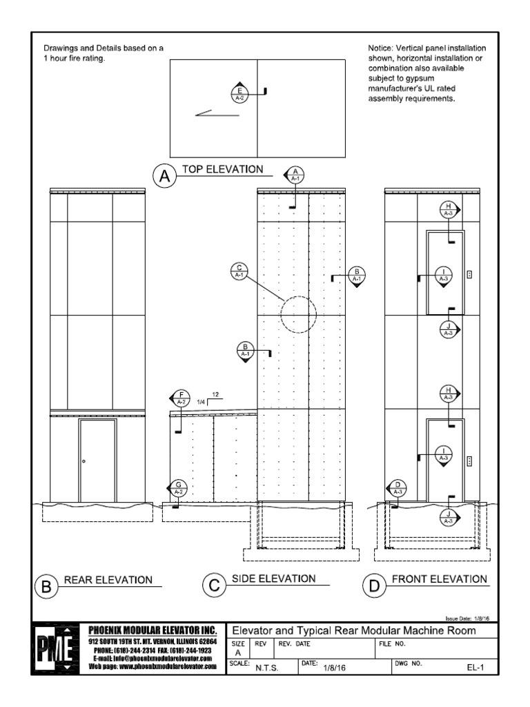 Elevator Architectural Drawings | PDF