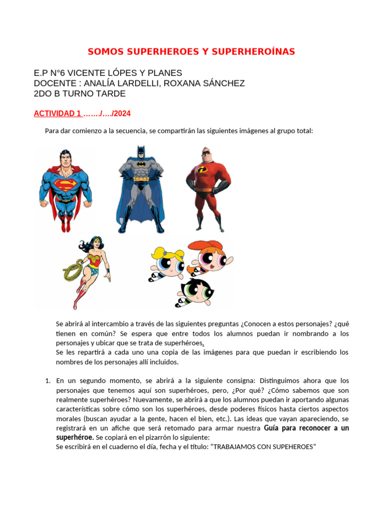 Actividades para Ser Superhéroes Niños | PDF | Superhéroes