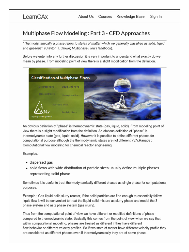 Multiphase Flow Modeling Part 3 CFD Approaches | PDF | Continuum Mechanics | Chemical Reactor