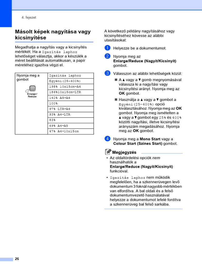 Másolt Képek Nagyítása Vagy Kicsinyítése: Igazítás Laphoz | PDF