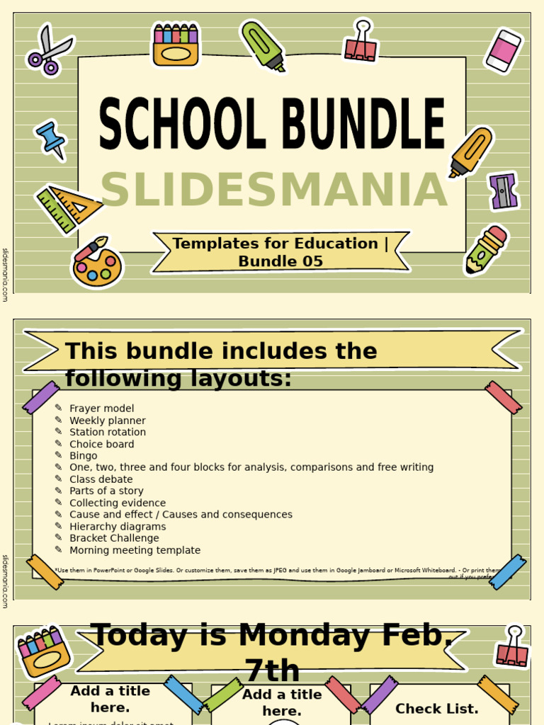 School Bundle 05 SlidesMania | PDF | Language Arts & Discipline