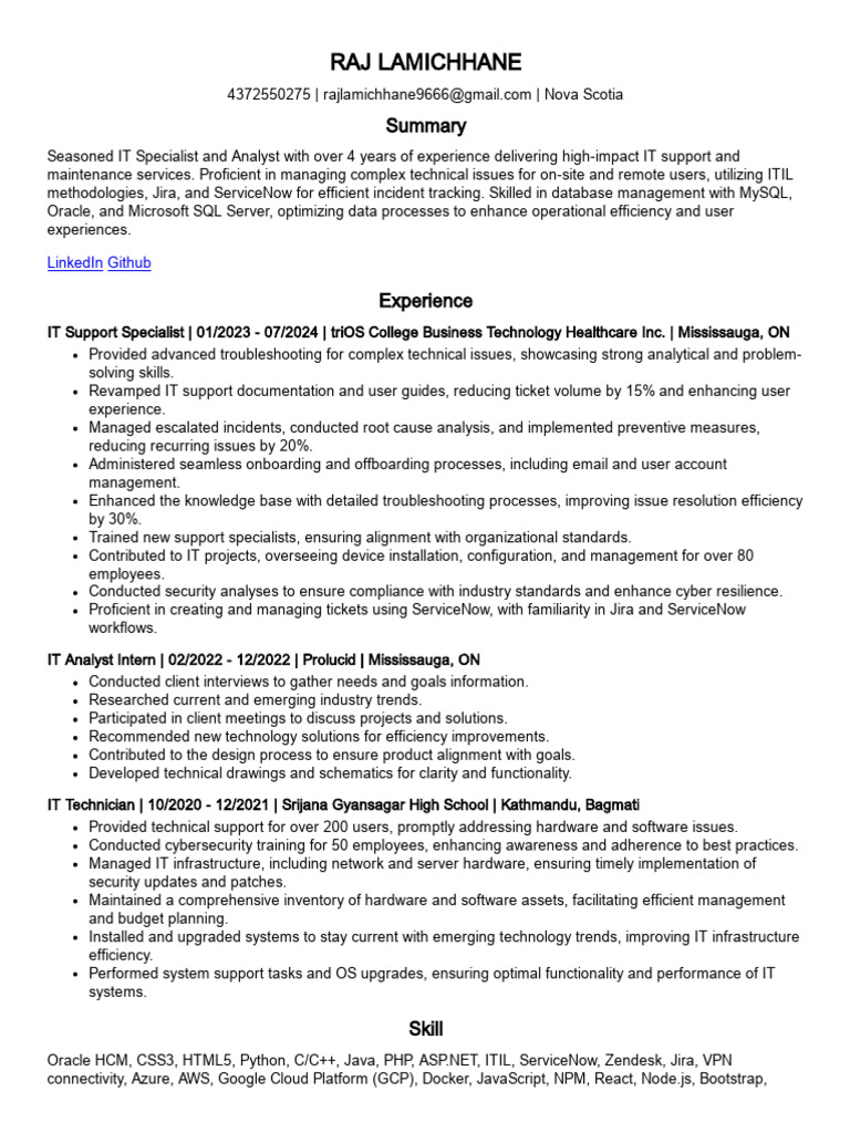 Bell Raj Resume | PDF | Cloud Computing | My Sql