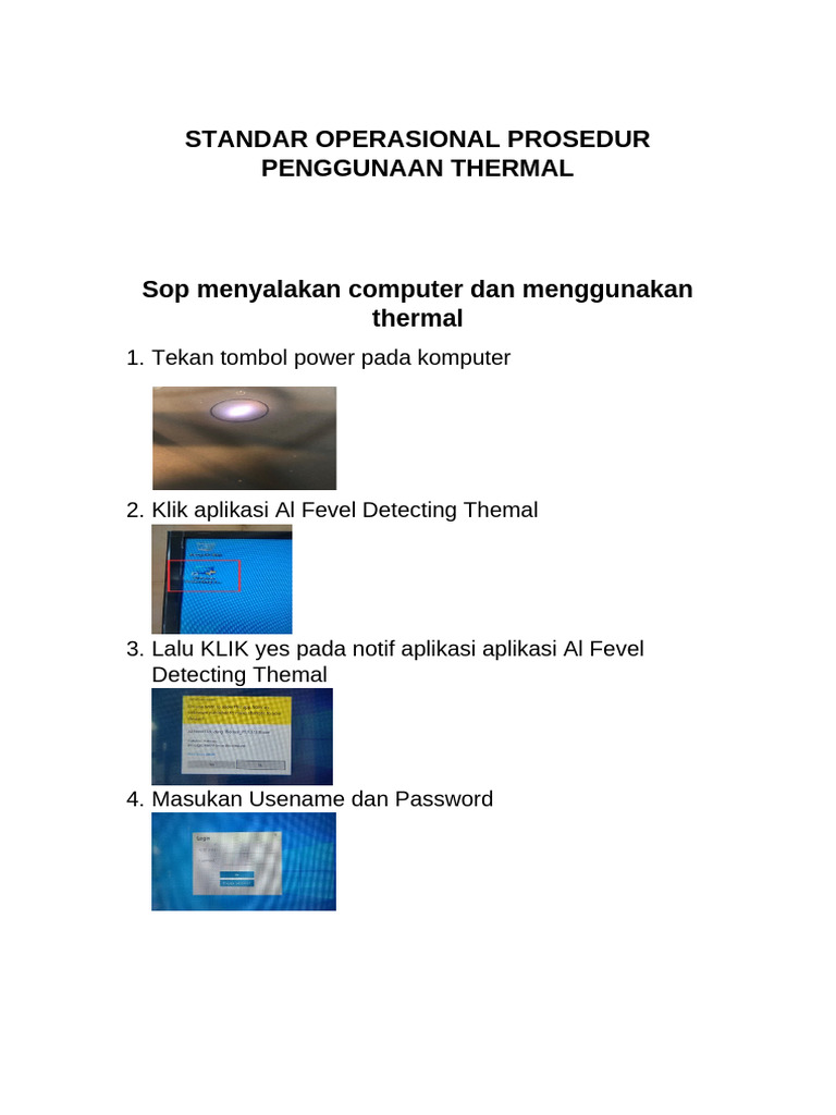 Standar Operasional Prosedur Penggunaan Thermal | PDF