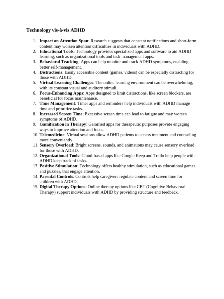Technology and ADHD | PDF