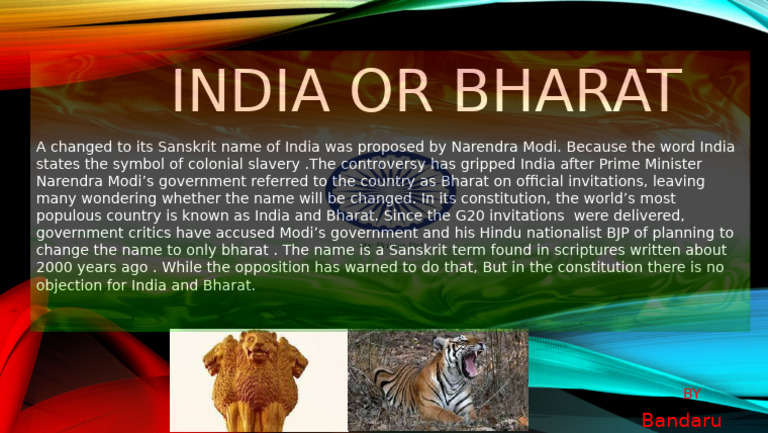 India vs Bharat: Name Change Debate | PDF