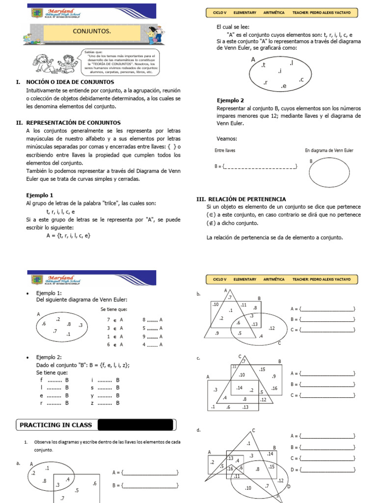 Nociones Básicas de Conjuntos en Matemáticas | PDF | Conjunto ...