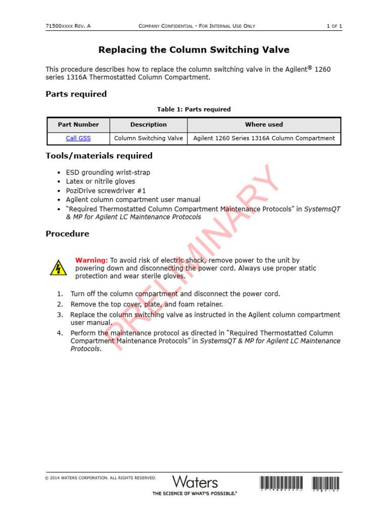 Replacing The Column Switching Valve | PDF