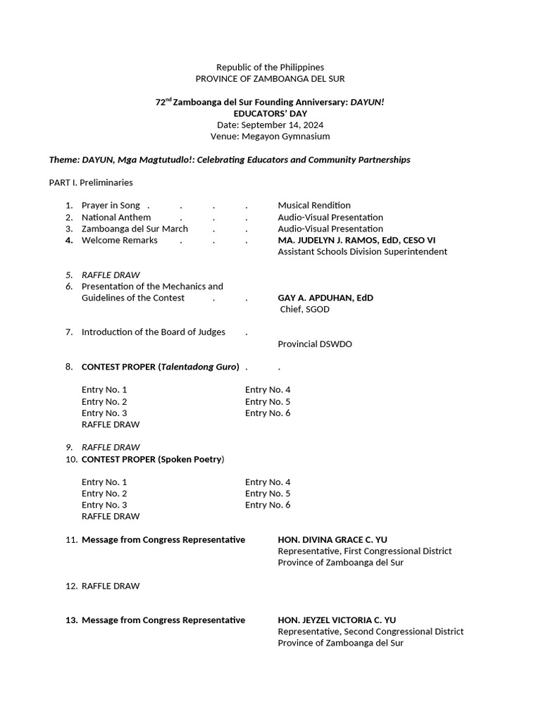 Educators Day Program 1 1 | PDF