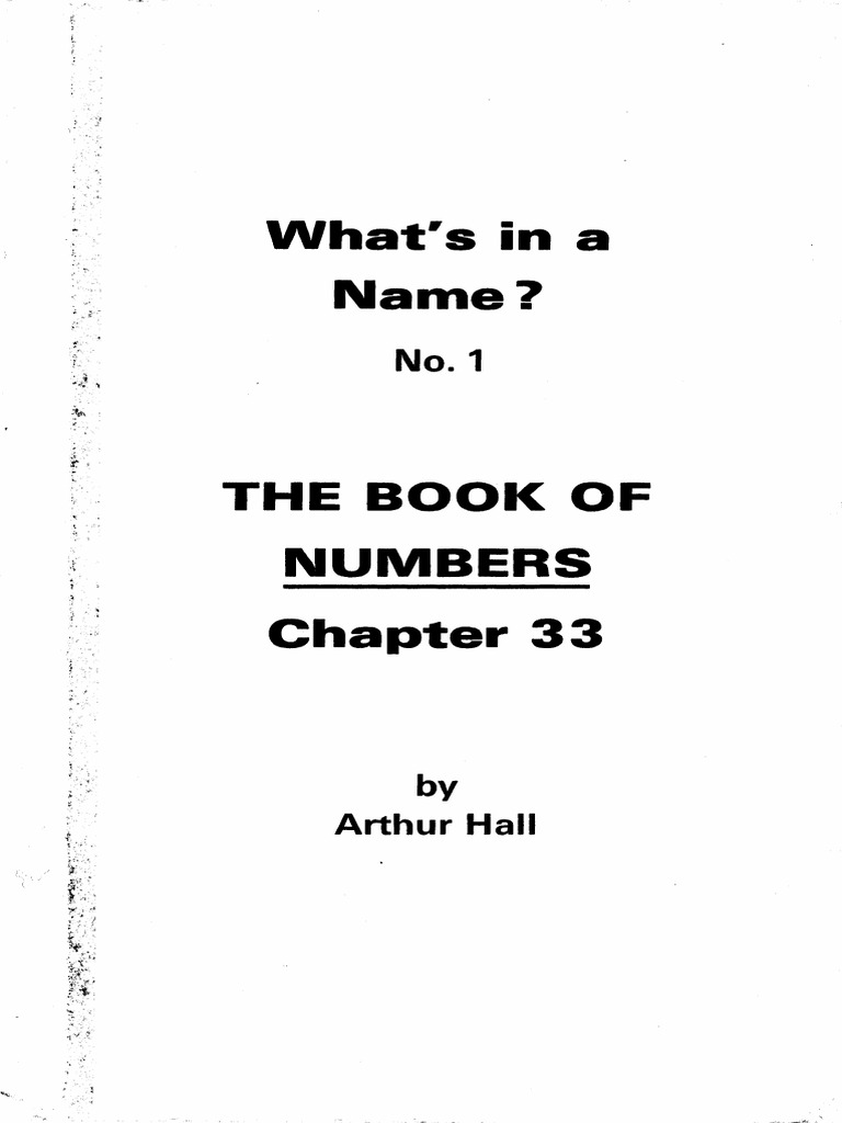 Whats in A Name - 1 of 4 - Arthur Hall Numbers 33 | PDF | Jesus | Joshua
