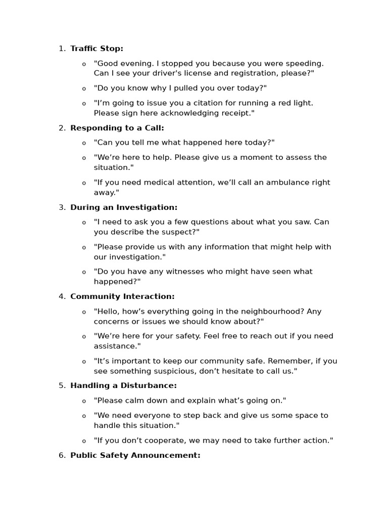 police stuf to say | PDF | Arrest | Police