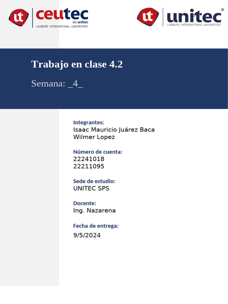Trabajo 4.2 Wilmer e Isaac | PDF | Finanzas y dinero