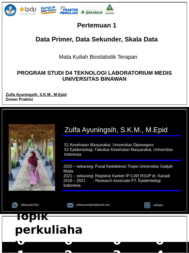 Pertemuan 1 - Data Primer, Sekunder, Skala Data V4 | PDF
