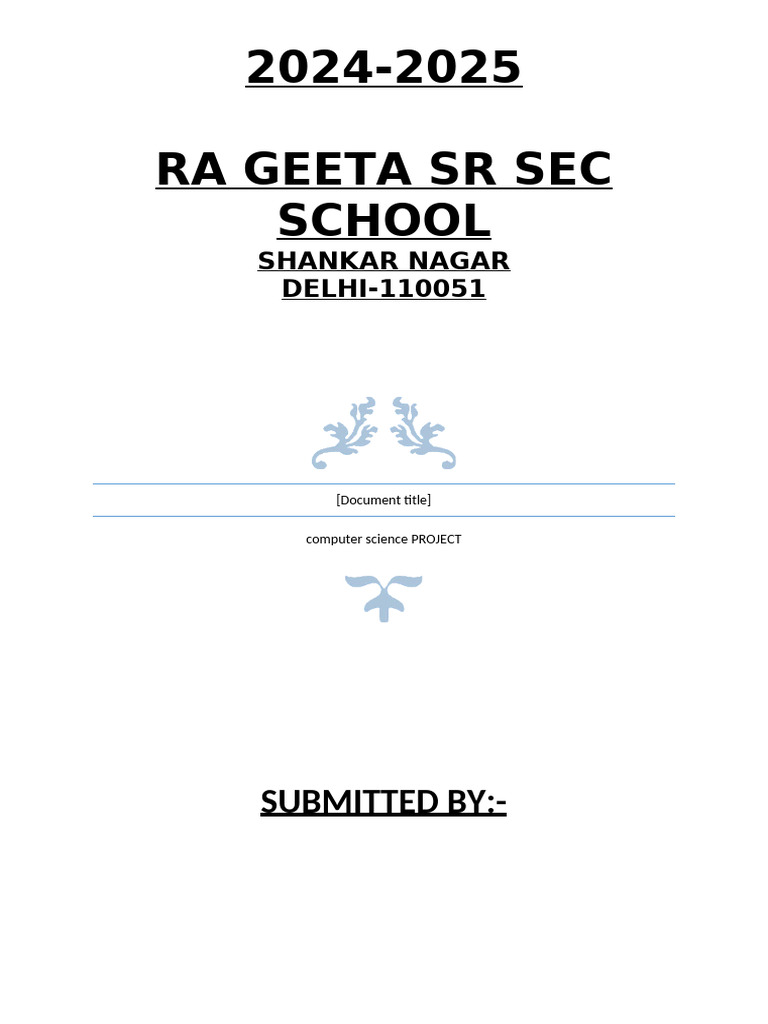 deepanshu computer science project | PDF | Computing | Information Technology