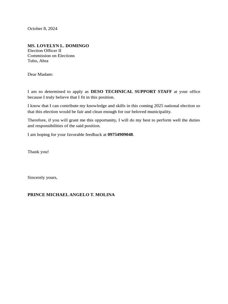 Application Letter- Pma | PDF