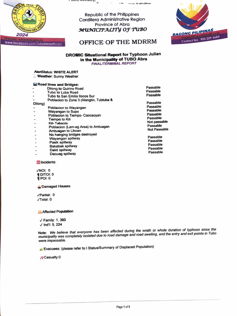 Terminal Report Typhoon Julian | PDF