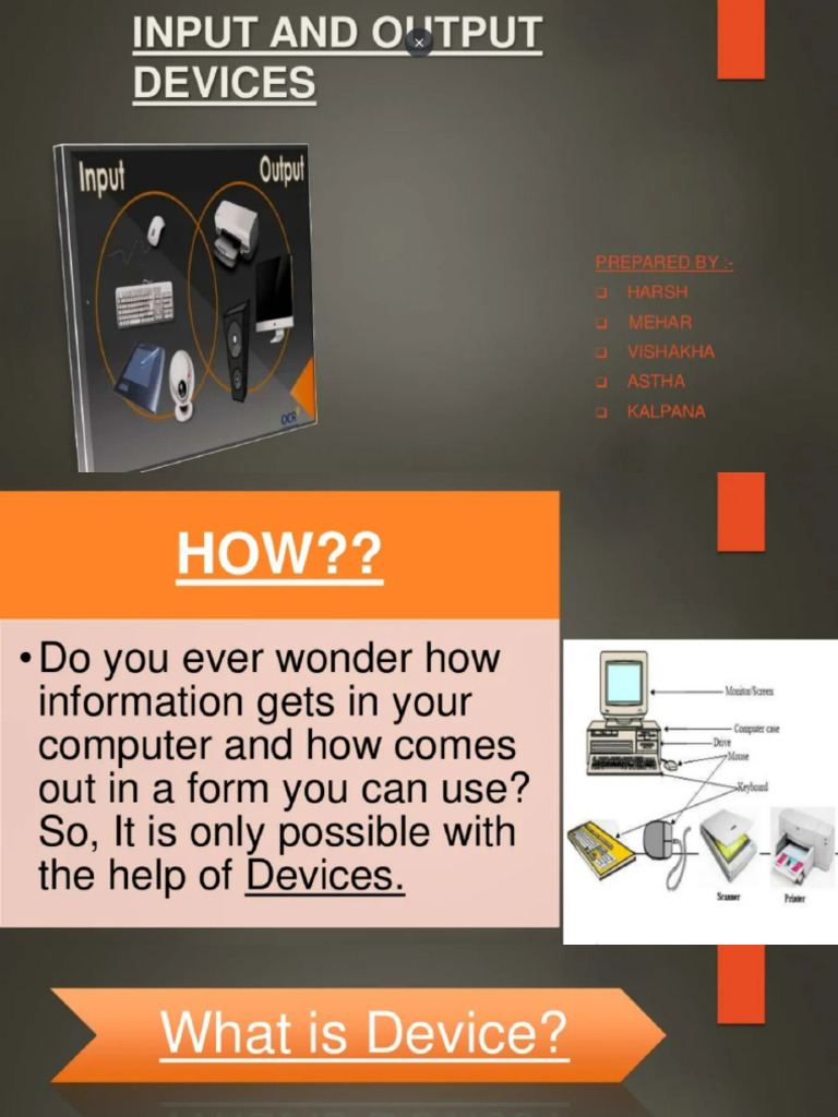 Input Devices and Output Devices | PDF