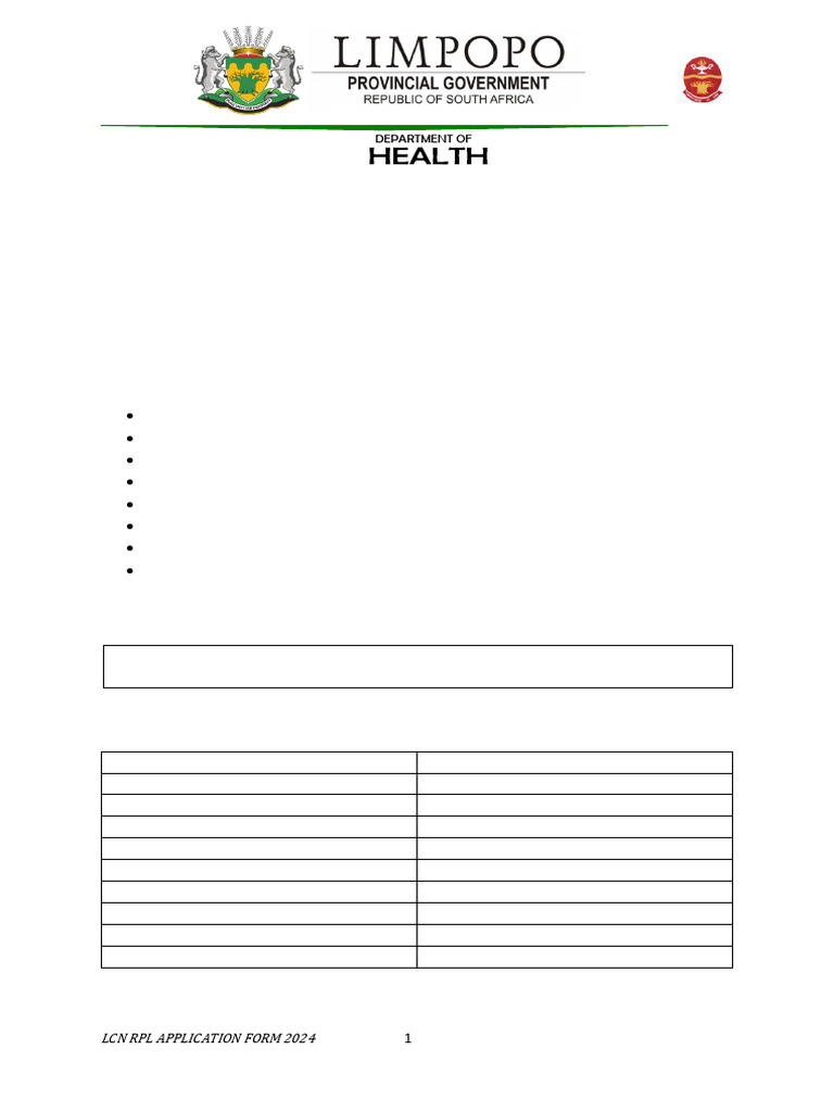 LCN RPL Application Form 2024 | PDF | Diploma