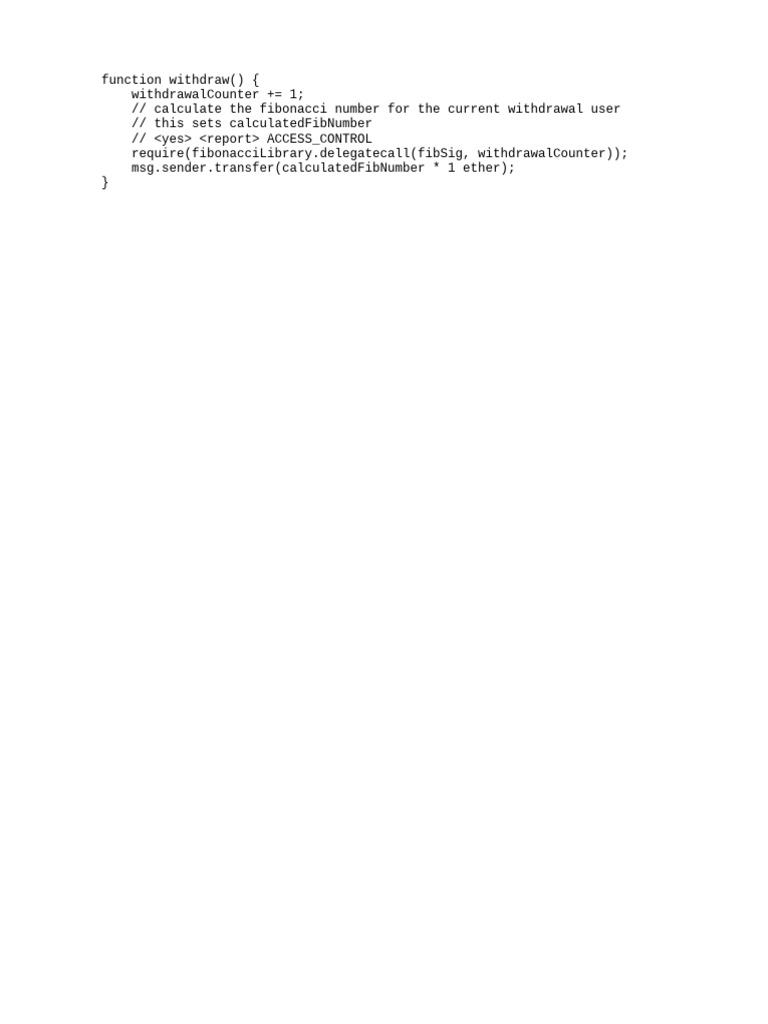 SmartBugs Withdrawal Function Code | PDF